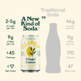 OLIPOP Prebiotic Soda, Ginger Lemon, 12 fl oz, 12 Pack, Refrigerated - Walmart.com