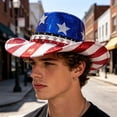 AZXY 4th of July USA Flag Sequin Cowboy Hat, Waterproof & Quick Dry ...