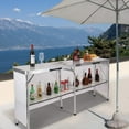 REDCAMP Extra Long Portable Bar Table with Bar Skirts and Storage Shelf ...
