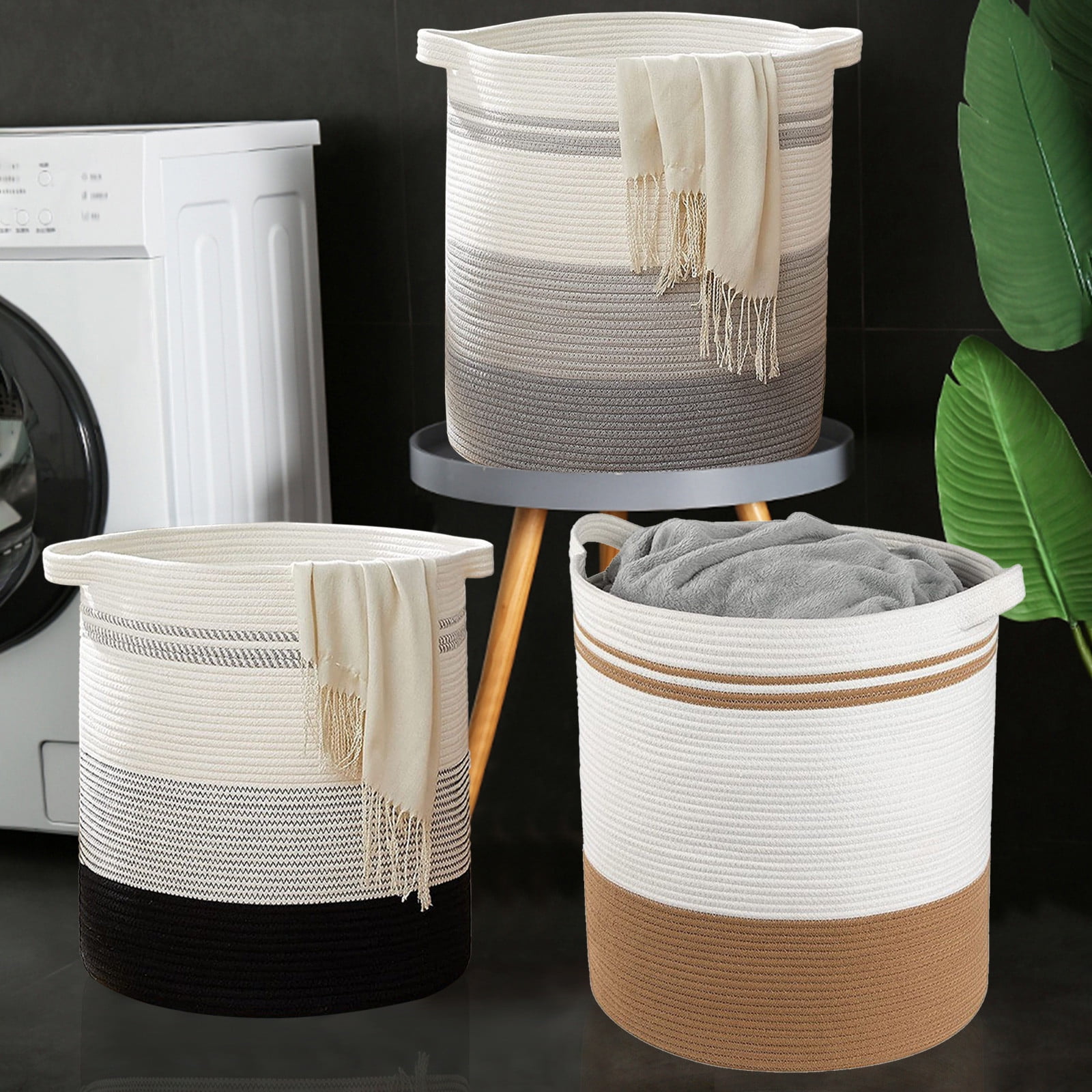 Viadha Clothes Storage Basket Large Cott0n Rope Basket Toy Basket with ...