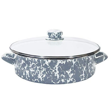 Golden Rabbit Enamelware - Grey Swirl Pattern - 5 Quart Saute Pan ...