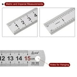 Uxcell 2pack Stainless Steel Ruler, 6" Metal Rulers 0.75" Wide Inch and ...