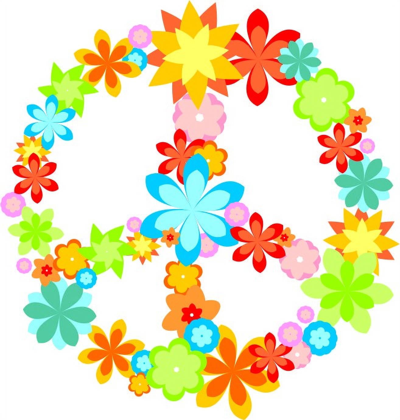 Flowers Design - Living Room - Picture Art - Peel & Stick Vinyl Wall ...