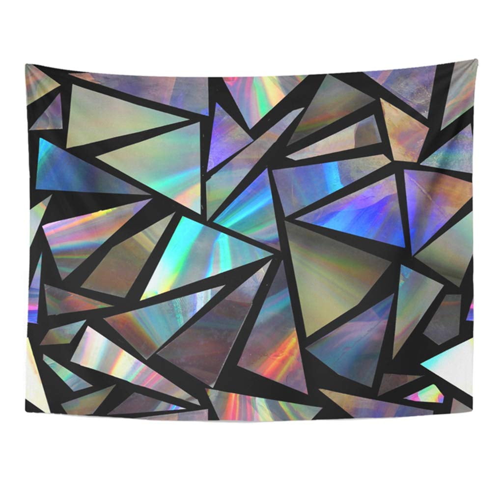 ZEALGNED Green Iridescent with Holographic Triangles On Black Blue Glam ...