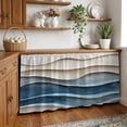 Blue Beige Cabinet Curtains 32"W x 55"L,Dustproof Sink Skirt Curtain ...