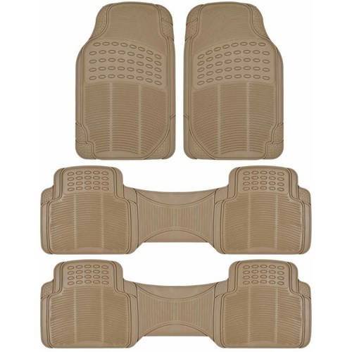 BDK Car SUV and Van Floor Rubber Mats 3 Row, Heavy Duty All Weather ...