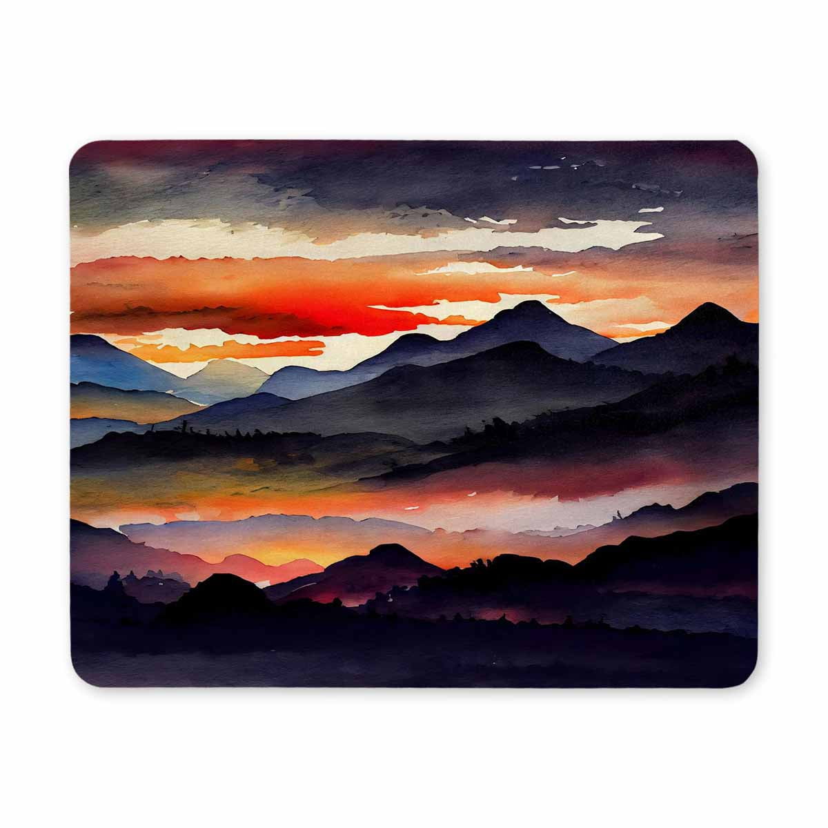 Scenery Picture Office Decor Mouse Pad, Tree Forest Landscape Painting ...