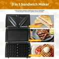 3-in-1 Toaster, Sandwich Maker & Waffle Grill - Dual-Sided Heating ...