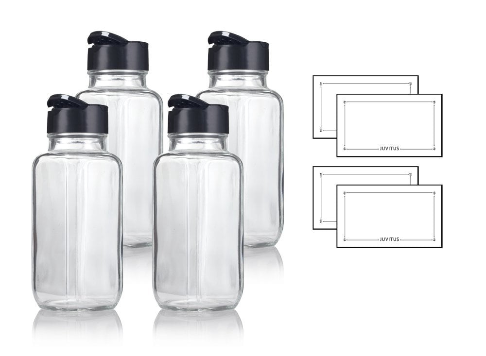 Set Of 12 Small Square Glass Bottles & Cork Assorted Colours Liquor ...