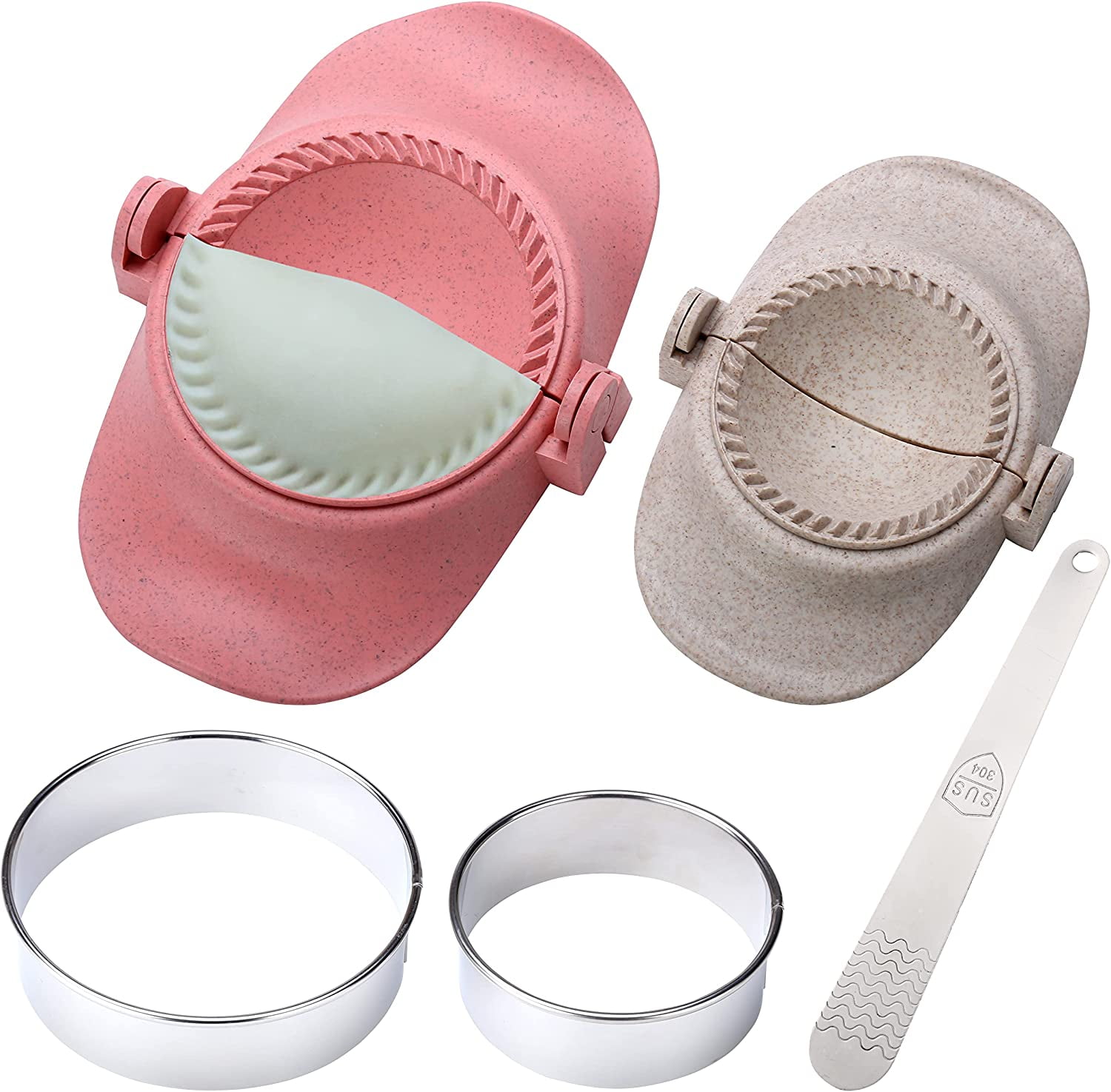 Dumpling Maker Press Mold, Empanadas Maker Set with Ring Cutter and ...