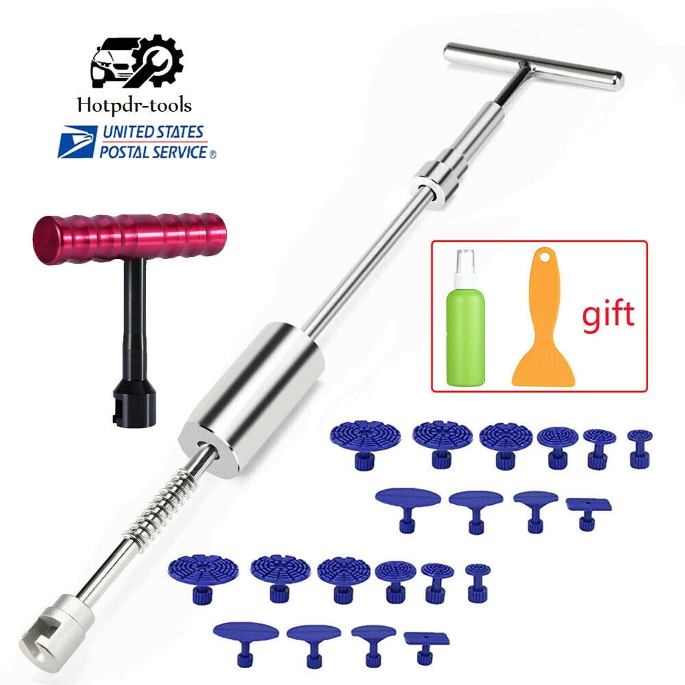 Paintless Dent Repair Puller Kit Dent Slide Hammer T-Bar Tool with Glue ...