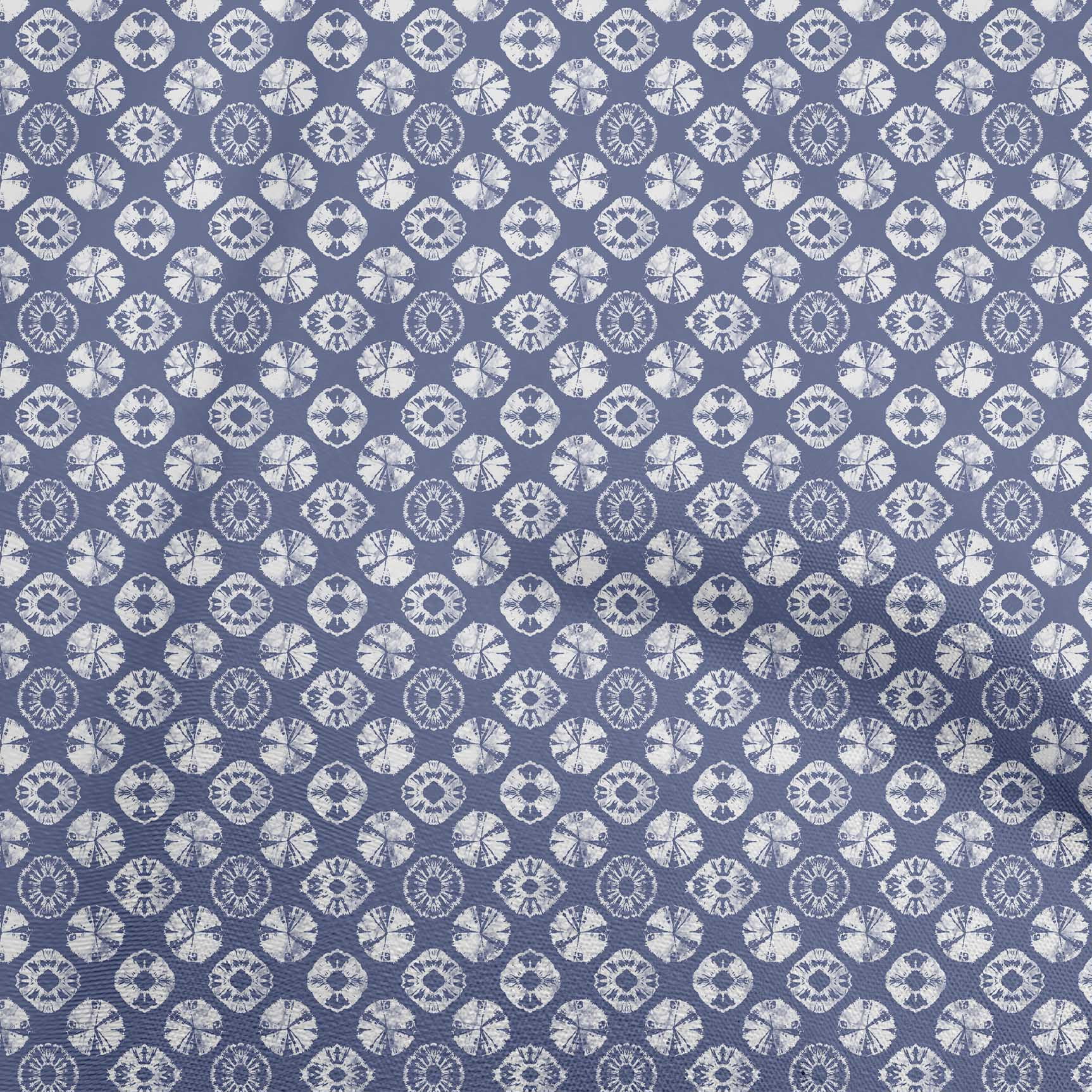 oneOone Velvet Medium Blue Fabric Asian Tye & Dye Diy Clothing Quilting ...