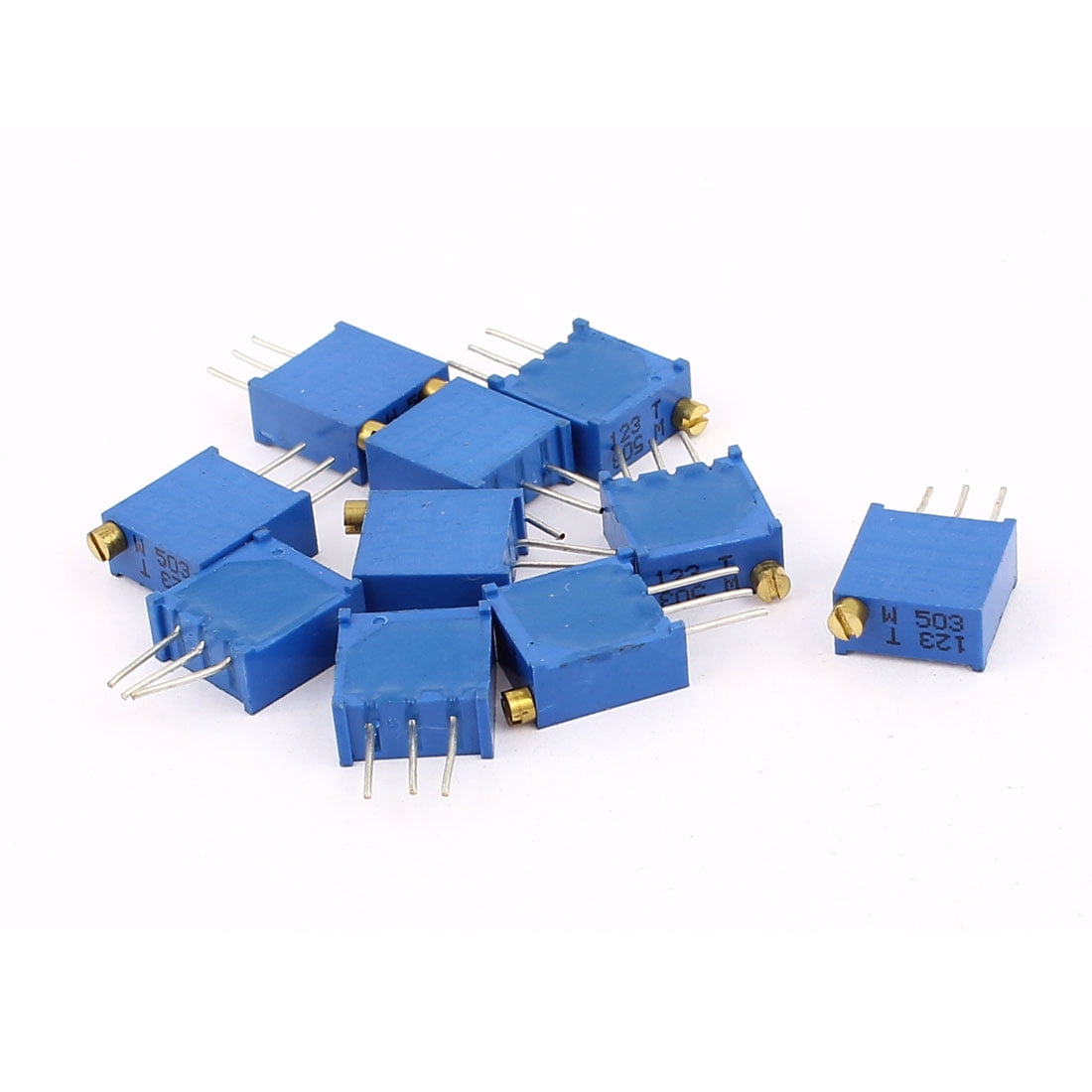 10 Pcs 3296W 50K ohm Variable Resistor Adjustable for Multiturn ...
