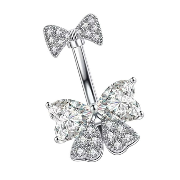 Belly Button Dangle Bow Butterfly 14G Dangling Belly for Christmas ...