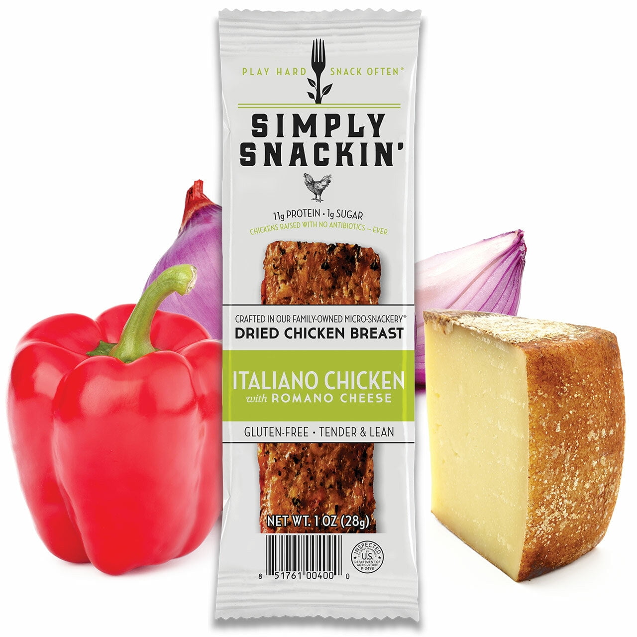 Simply Snackin' Chicken Protein Snack - Italiano Chicken with Romano ...