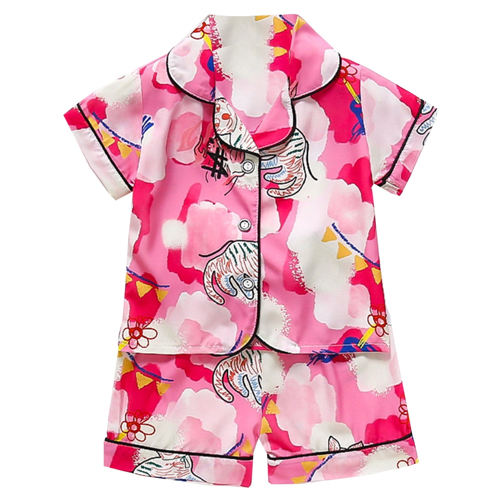 Click here for Wenxiaoo Toddler Satin Pajamas For Boys Cartoon Gi... prices