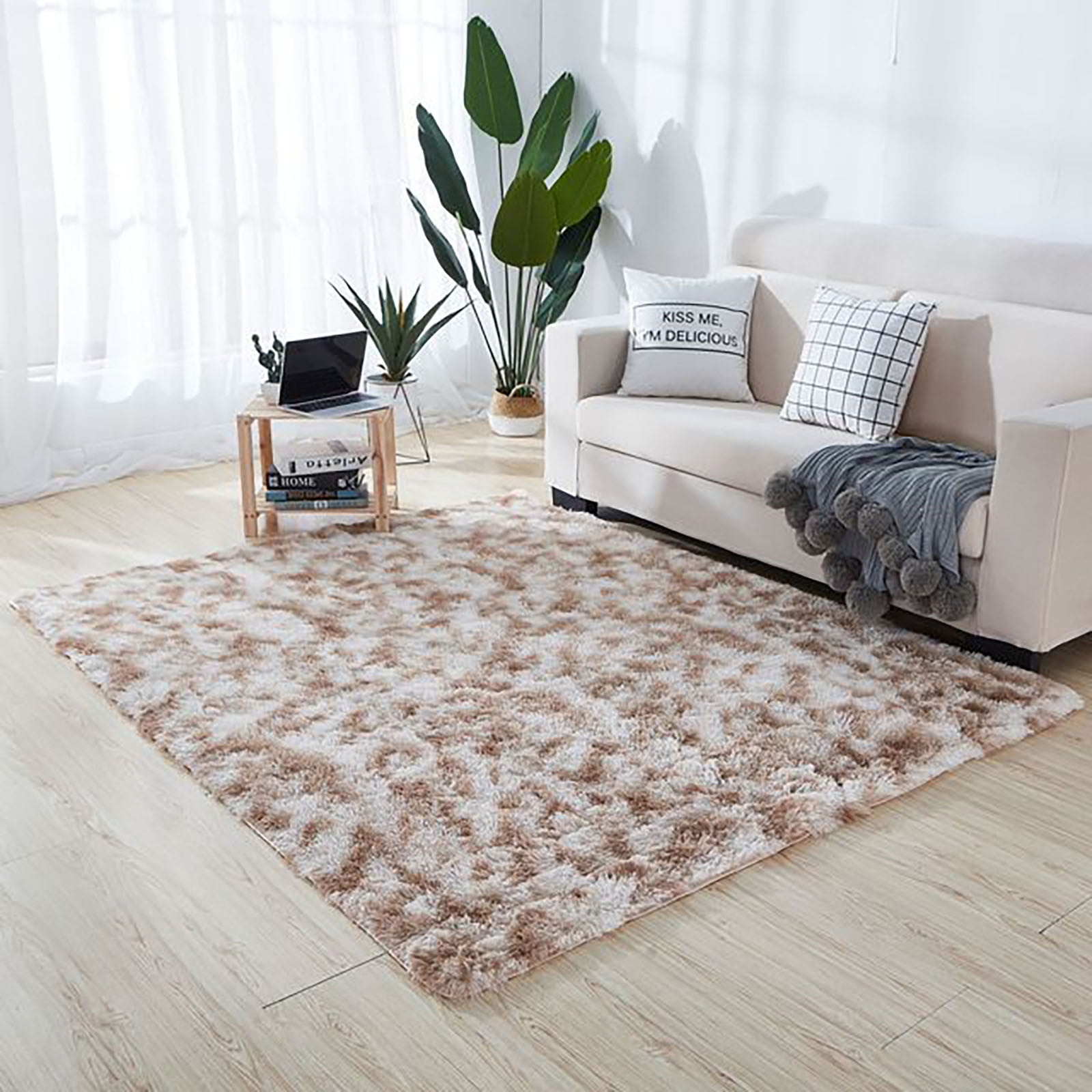 ATIXEL Soft Rugs Anti-Skid Shaggy Area Rug Dining Room Home Bedroom ...