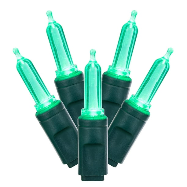 Set de luces LED Vickerman 100 luces verdes italianas en cable verde ...
