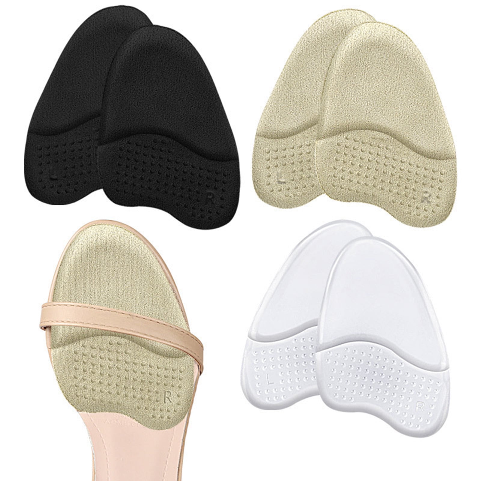 Kripyery 1 Pair Forefoot Pad Anti-slip Fit Foot Shape Invisible Self ...