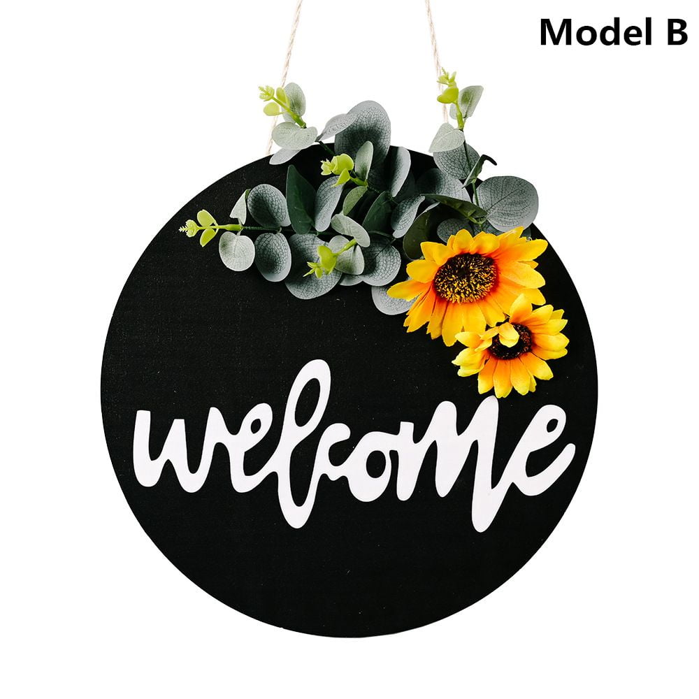Housewarming Gift Wooden Hanging Farmhouse Sunflower & Bow Welcome Home ...