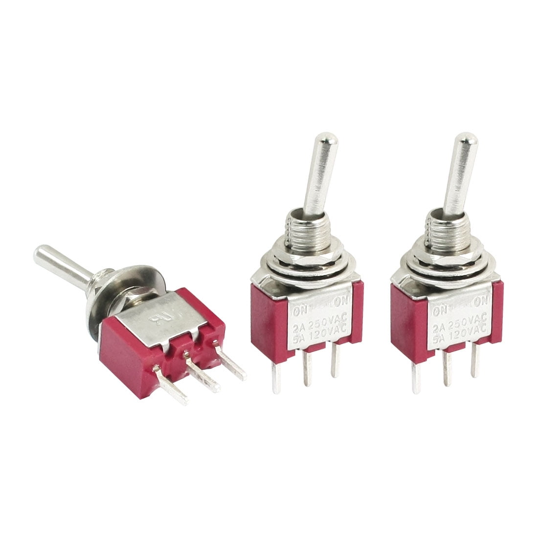 3PCS SP2T 2 Way ON/ON Locking Rocker Type Toggle Switch AC 250V 2A 120V ...