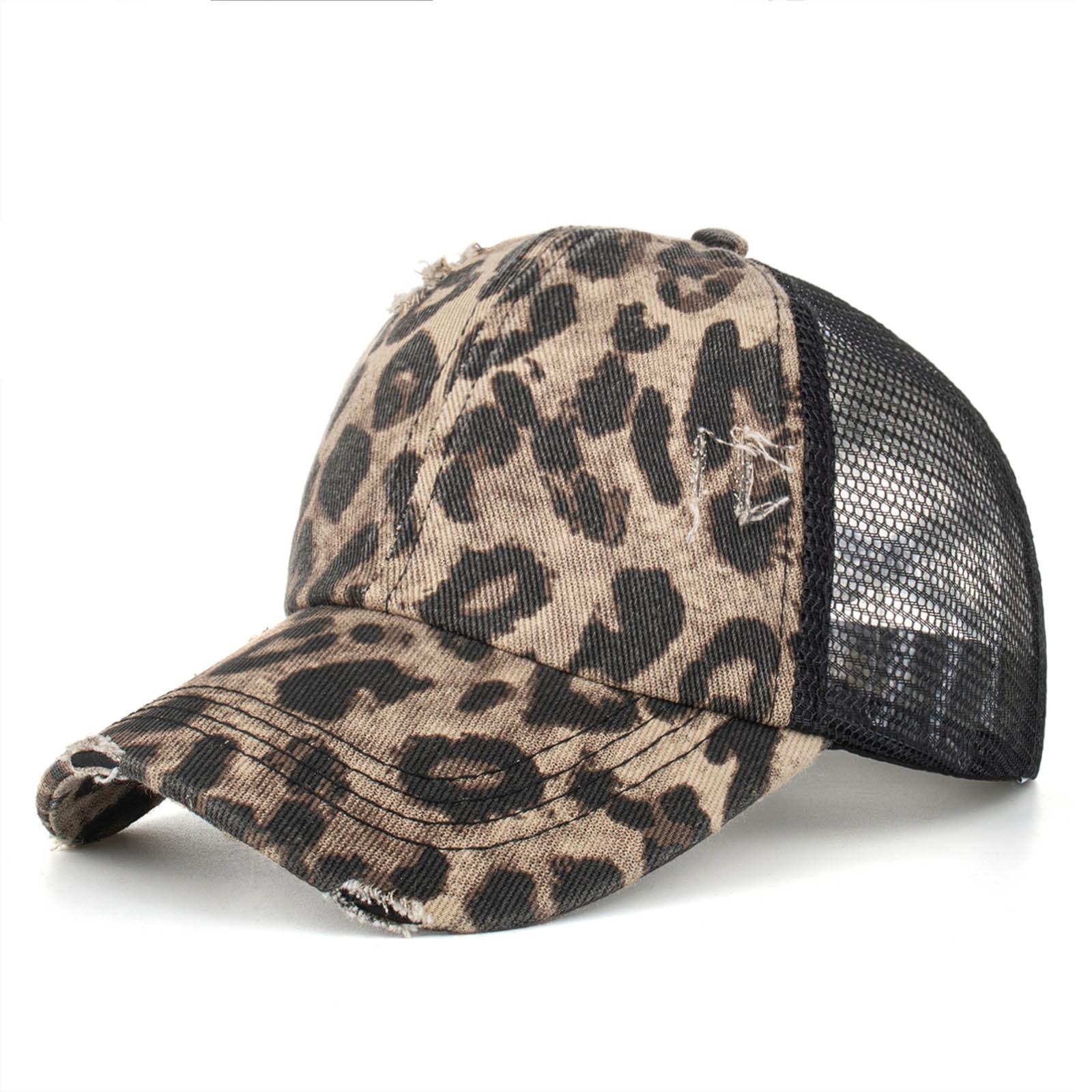 Click here for Tinz Leopard Print Elastic Ponytail Baseball Cap H... prices