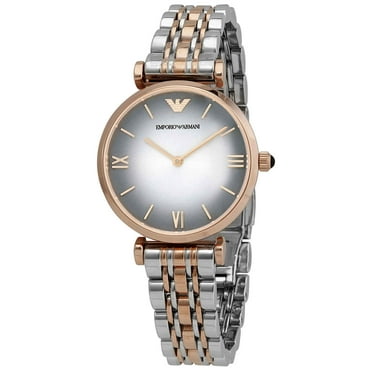Emporio Armani Women's Retro Two-Tone Stainless Steel Quartz Watch ...
