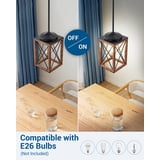 DEWENWILS Farmhouse Pendant Lighting, Wood and Metal, Adjustable Height ...