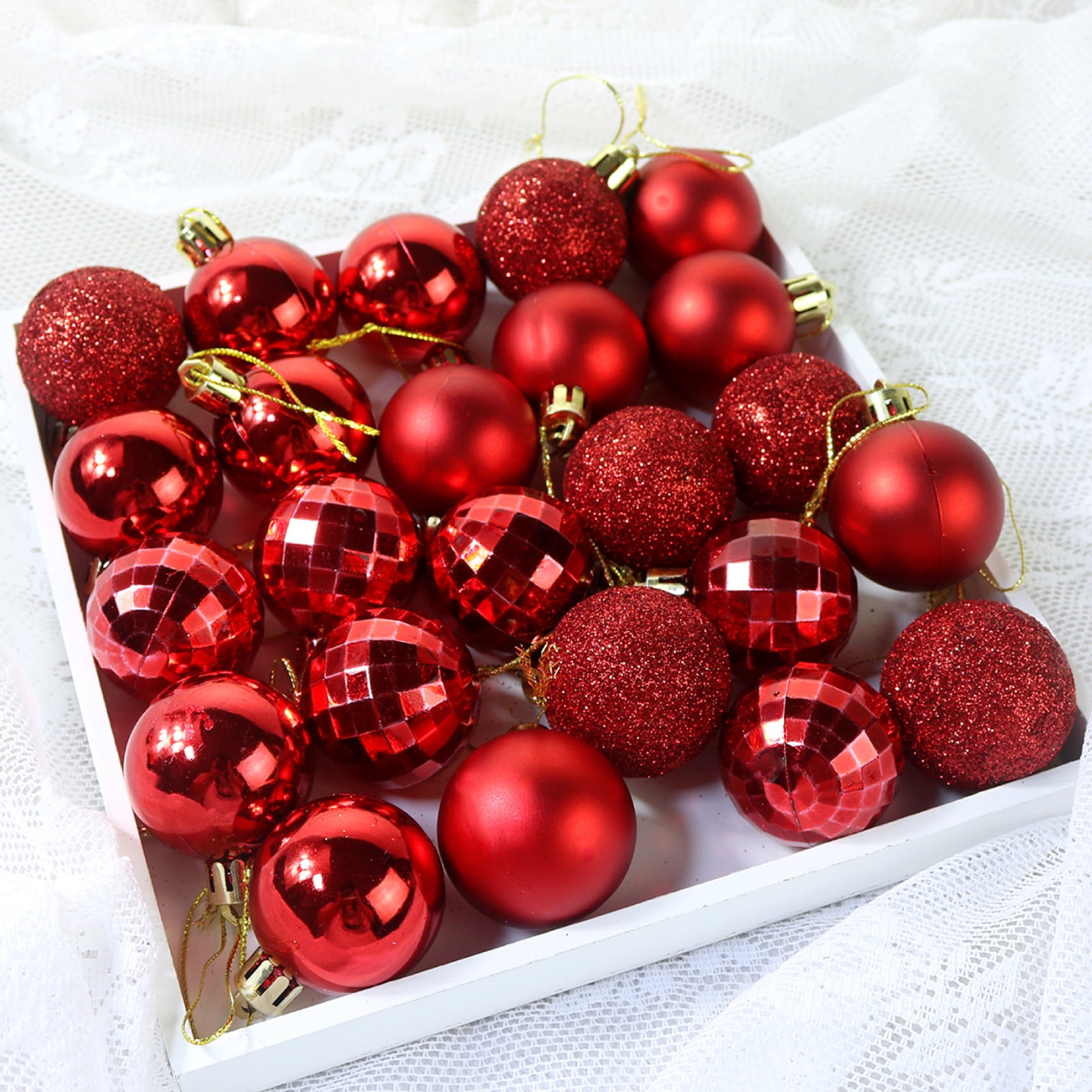 Travelwant 24 Pcs/Set 4cm Ball Christmas Ornaments Balls | Miniature ...