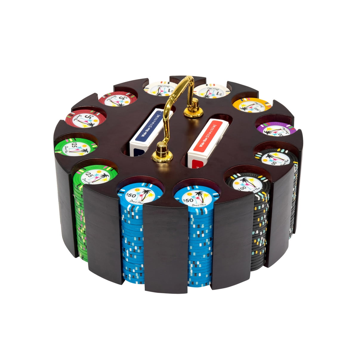 300 Ct Desert Heat Poker Chip Set w/ Wooden Carousel - Walmart.com