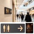 1-8PC Acrylic Restroom Sign Unisex Toilet Directional Plaque 11.8x3.9 ...