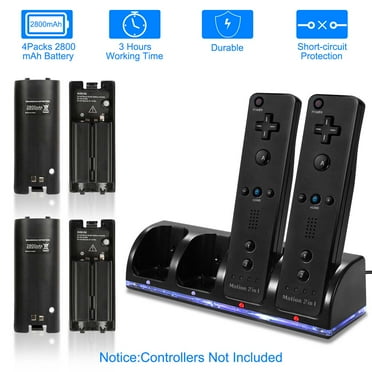 For Nintendo Wii U Quad Remote Controller Charger Charging Dock Station ...