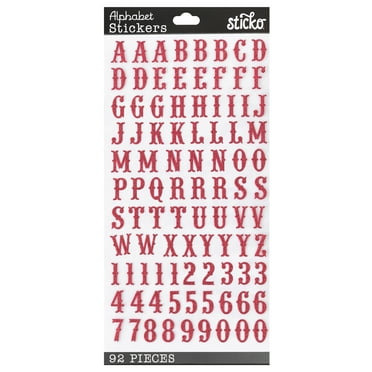 Sticko Small Red Metallic Funhouse Script Alphabet Stickers, 89 Pieces ...