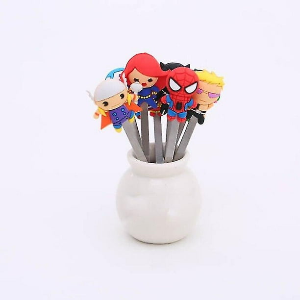Forks 8pcs mini hero stainless steel cartoon kids fruit forks sets ...