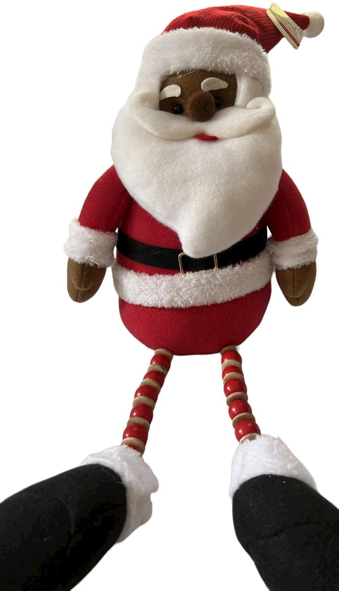 Black Santa Claus Weighted table top decor Dangle Feet With Beaded Legs ...