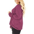 Womens Plus Size Long Sleeve T Shirts Casual Dressy Blouses Twist Knot ...