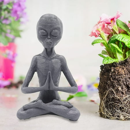 SUZH-u Garden Statue Meditating Alien Sculptures, Meditating Alien ...