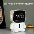 Kchsji Big Headed Astronaut Alarm Clock with Countdown Timer, Smart LED ...