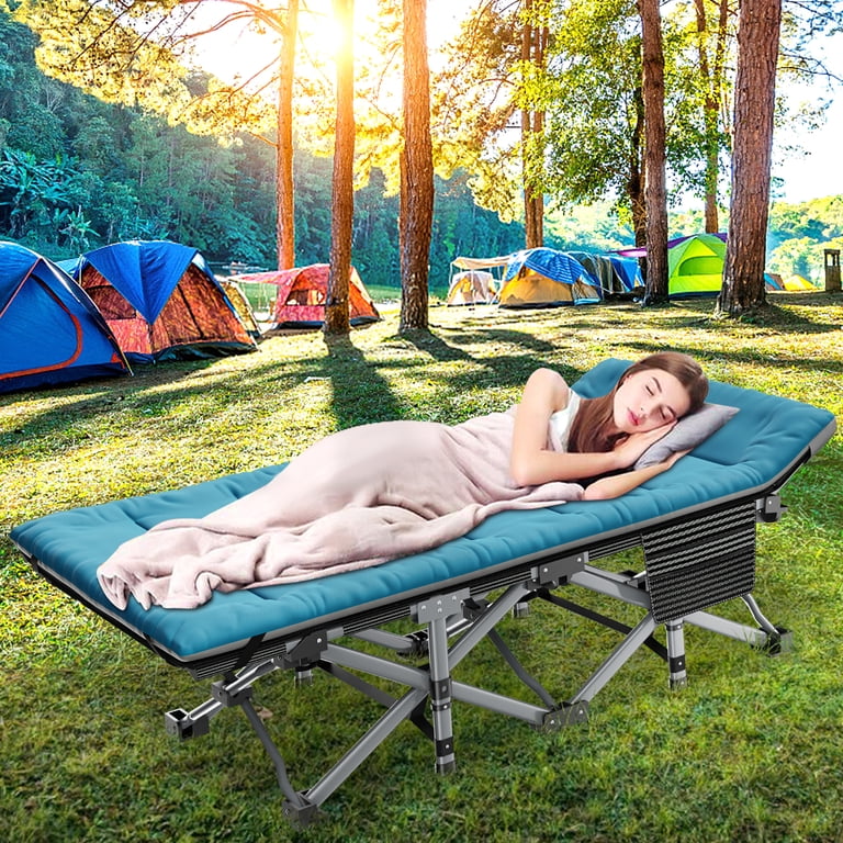 Outsunny Folding Camping Cot, Double Layer Heavy Duty