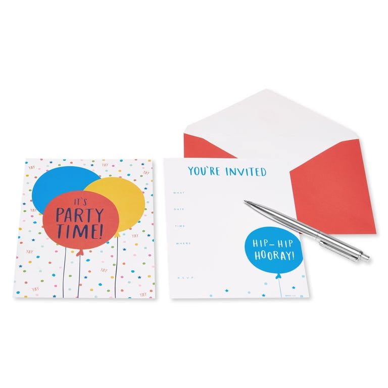 Postcard Birthday Invitations