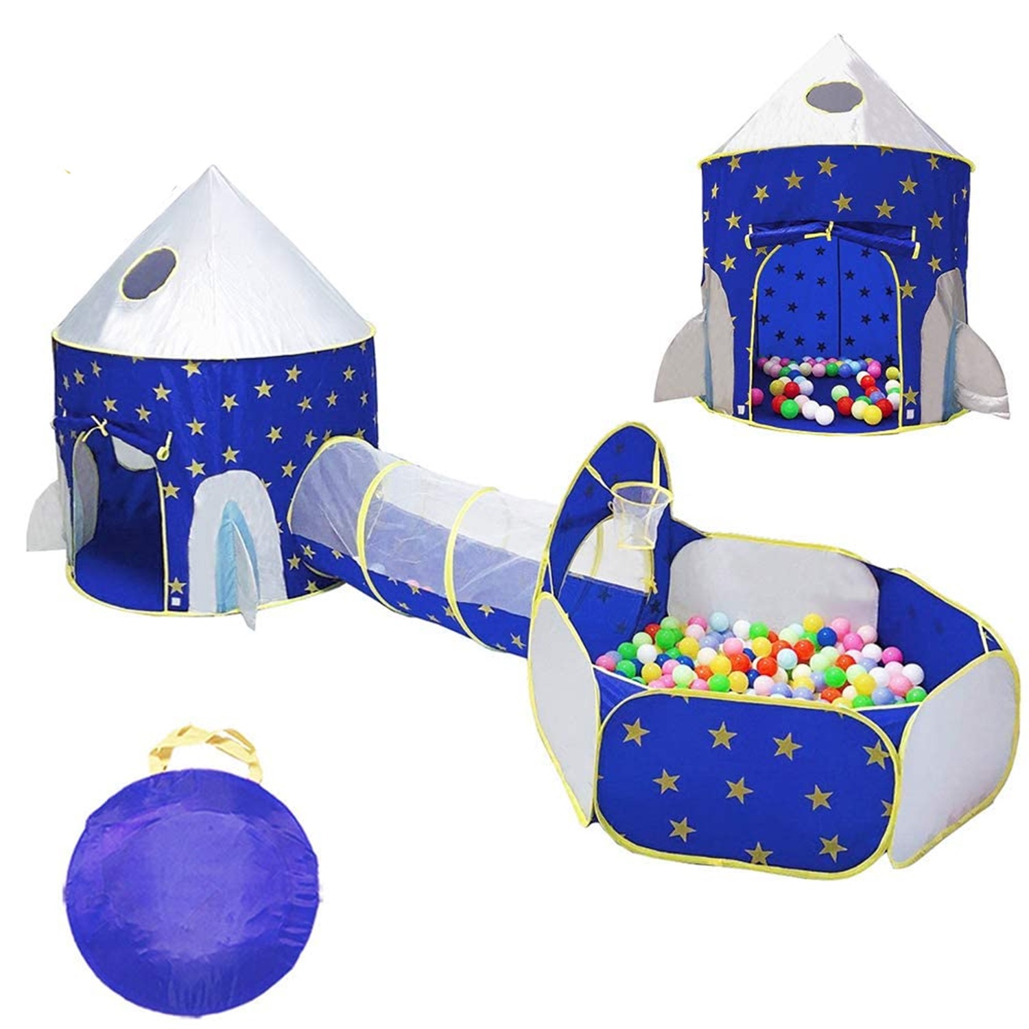Canddidliike 3 in 1 Kids Ball Pit Play Tent with Crawl Tunnel, Pocket ...