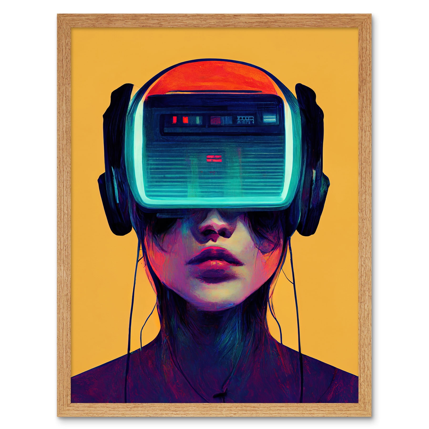 Gamer Gaming Painting Illustration Streaming VR Video Game Headset ...
