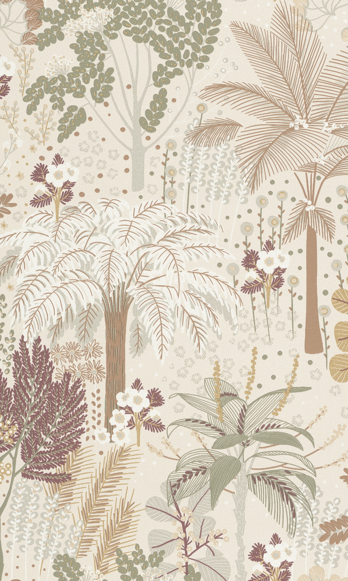 Beige Tropical Trees Metallic Wallpaper R8371 - Walmart.com