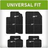 SmartFit 4-Piece Black All-Weather Heavy Duty Car Floor Mats, Rubber ...