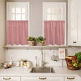 3 Piece Kitchen Curtains and Valances Set Vintage Peach Pink Cafe ...
