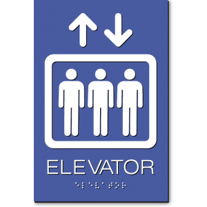 Elevator Sign-Blue / White(3 Units) - Walmart.com