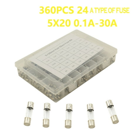 360 Pieces/set Circuit Fuse 24 Kinds Fuses Assorted Kit Electrical ...