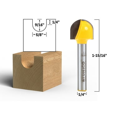 Yonico 3/4" Diameter Flush Trim Template Router Bit - 1/4" Shank ...