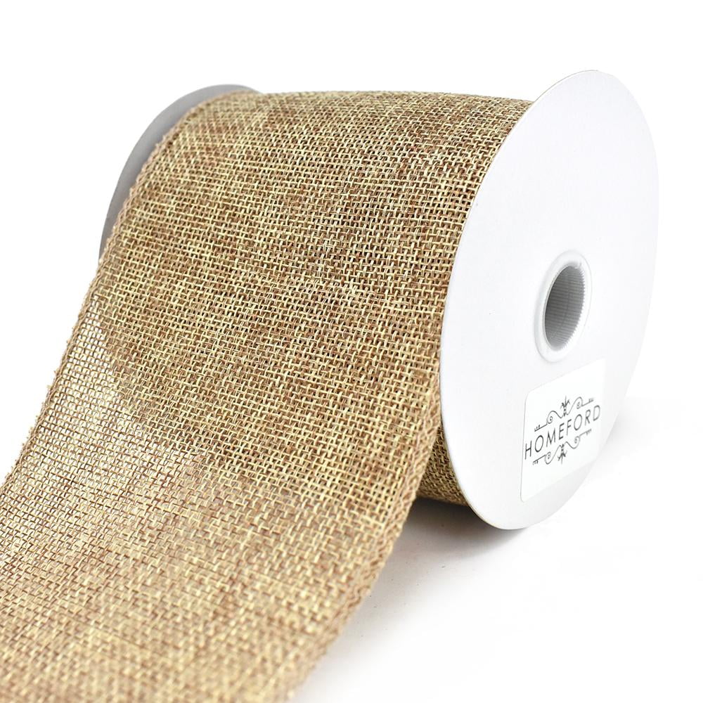 Faux Jute Wired Edge Ribbon, Natural, 4-Inch, 10-Yard - Walmart.com