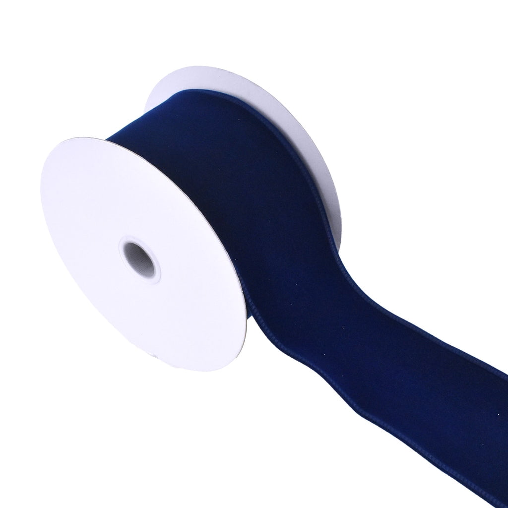 Christmas Velvet Wired Ribbon, 2-1/2-Inch, 10-Yard - Cobalt Blue ...